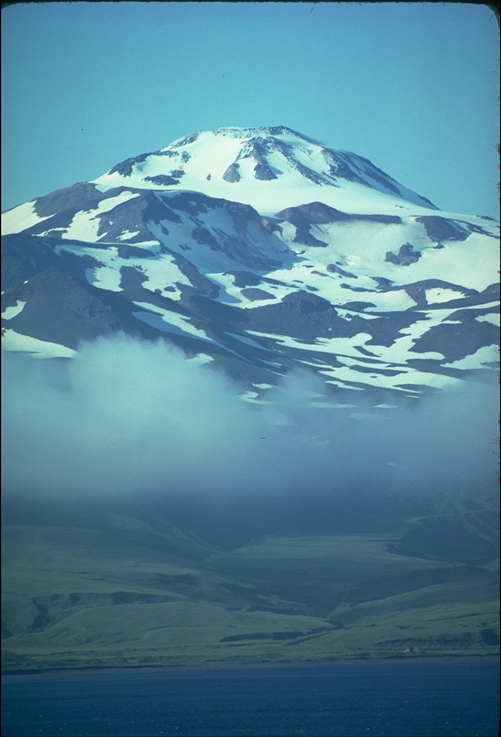 View looking north of Kliuchef Volcano on Atka Island.