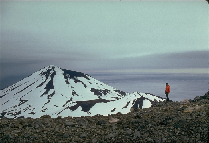 View of Korovin Volcano from the summit of Kliuchef Volcano, both on ...