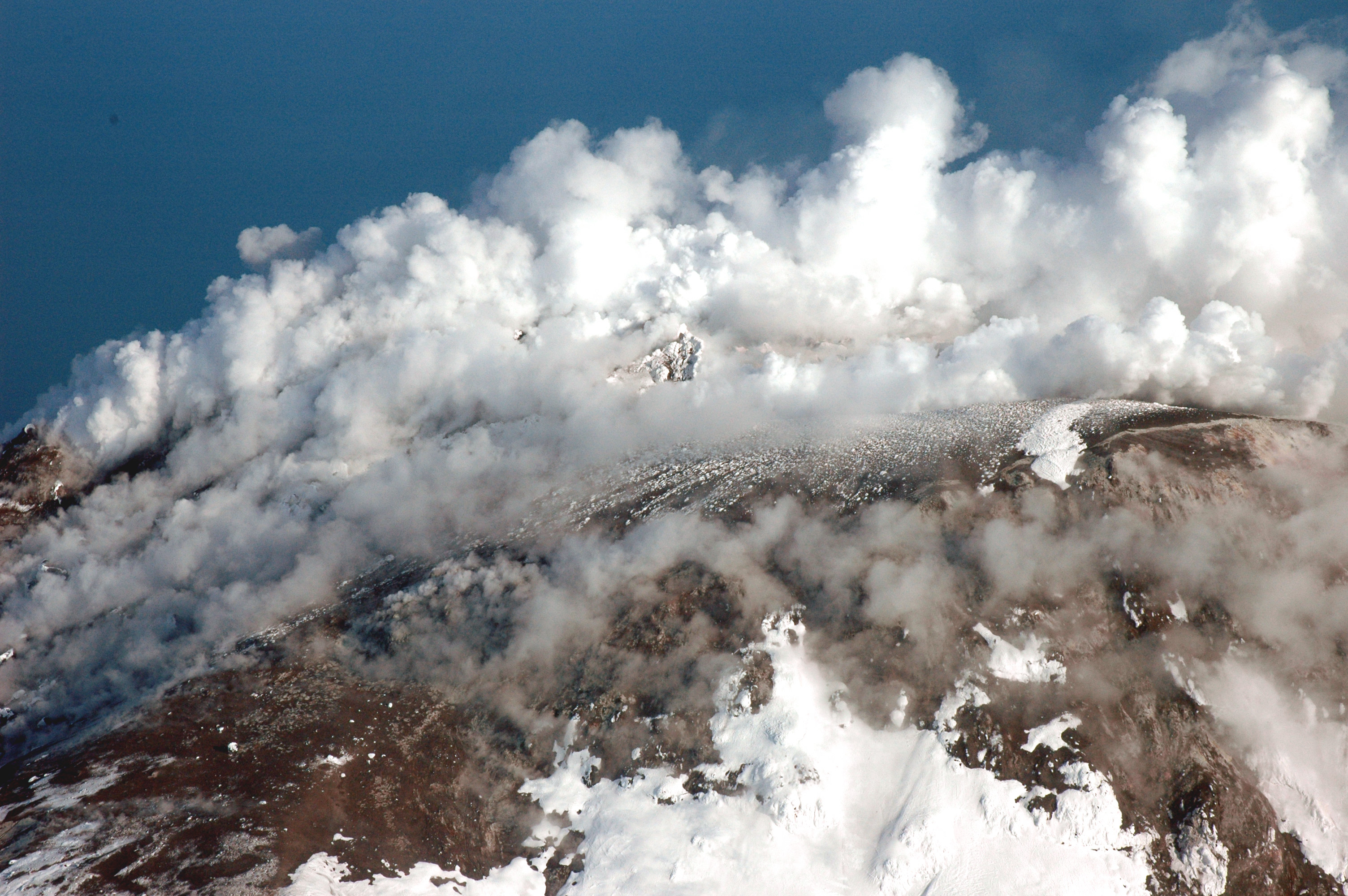 Close-up of the summit of Augustine volcano. View from the southwest.