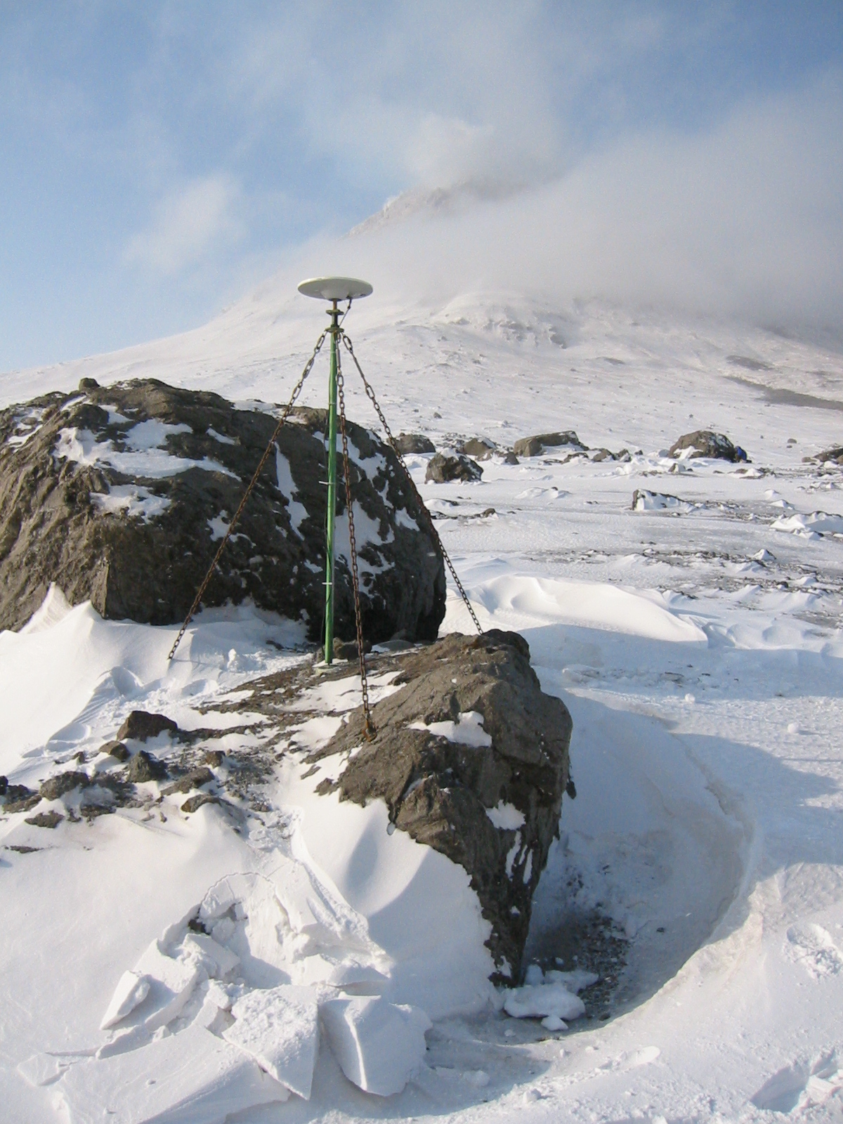 View of campaign GPS site A11 with Augustine above.This site lies on a ...