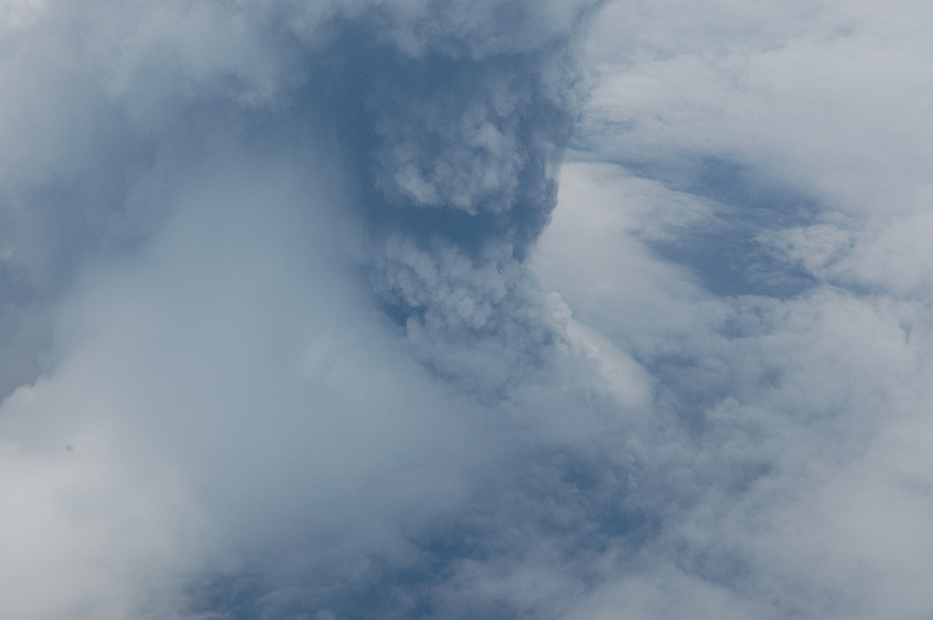 Okmok in eruption, 7/21/2008. Aerial overflight courtesy of Air Station ...
