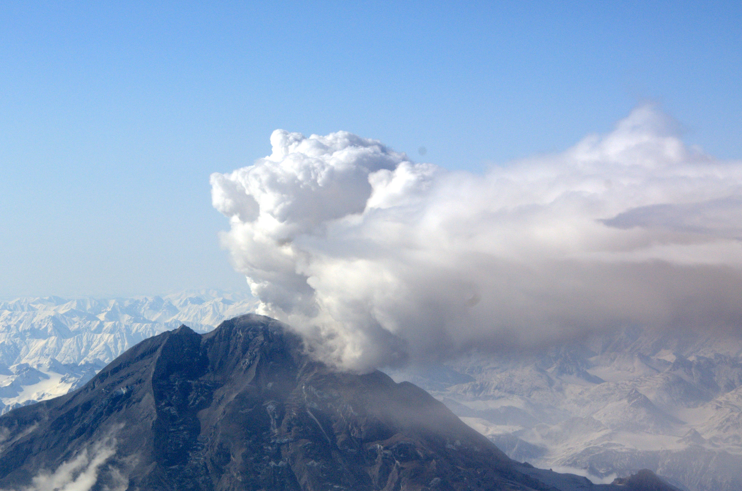 Photograph taken on April 5, 2009 during gas collection and observation ...