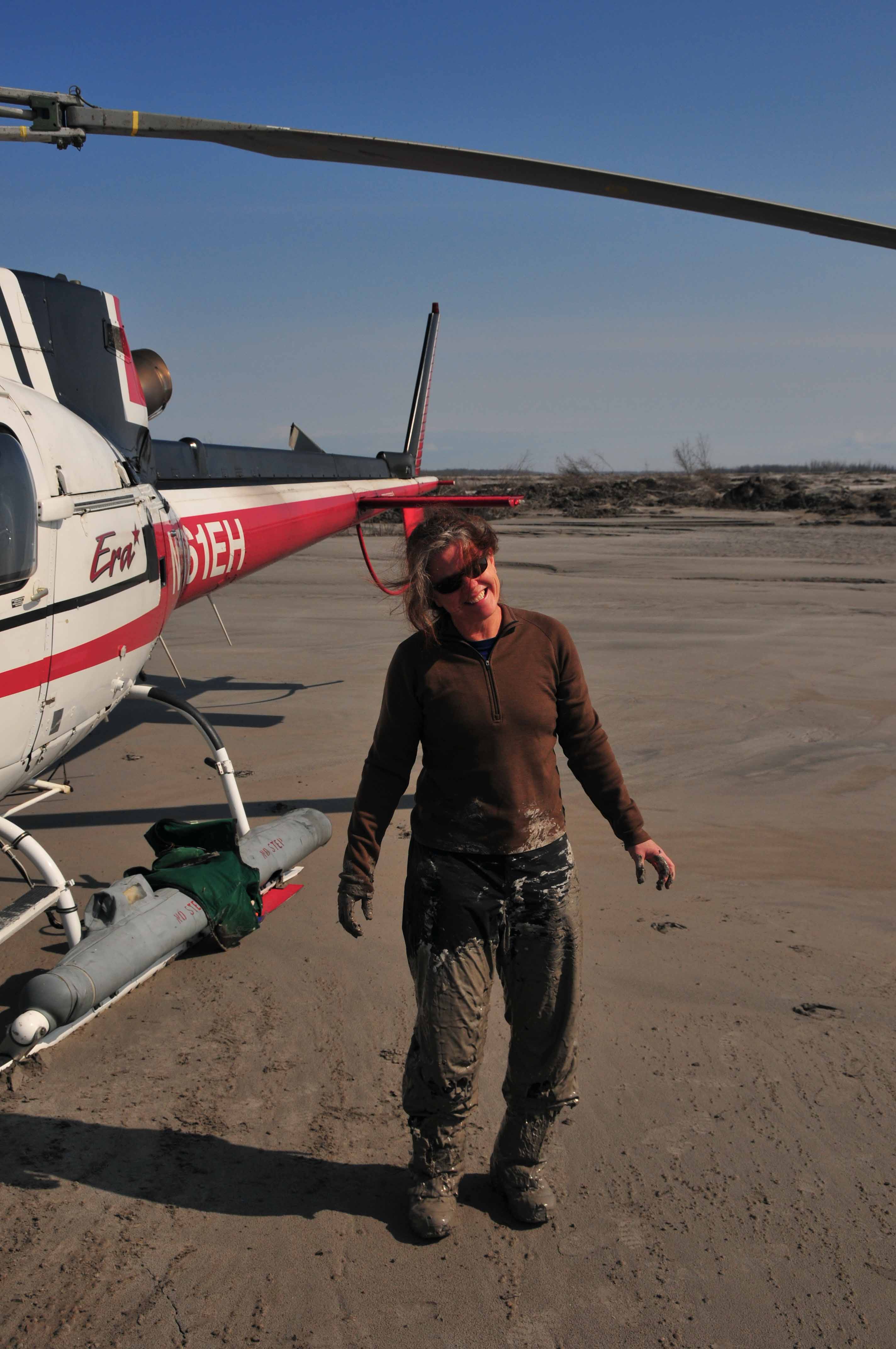 AVO (hard rock) geologist after immersion in April 4, 2009 lahar ...