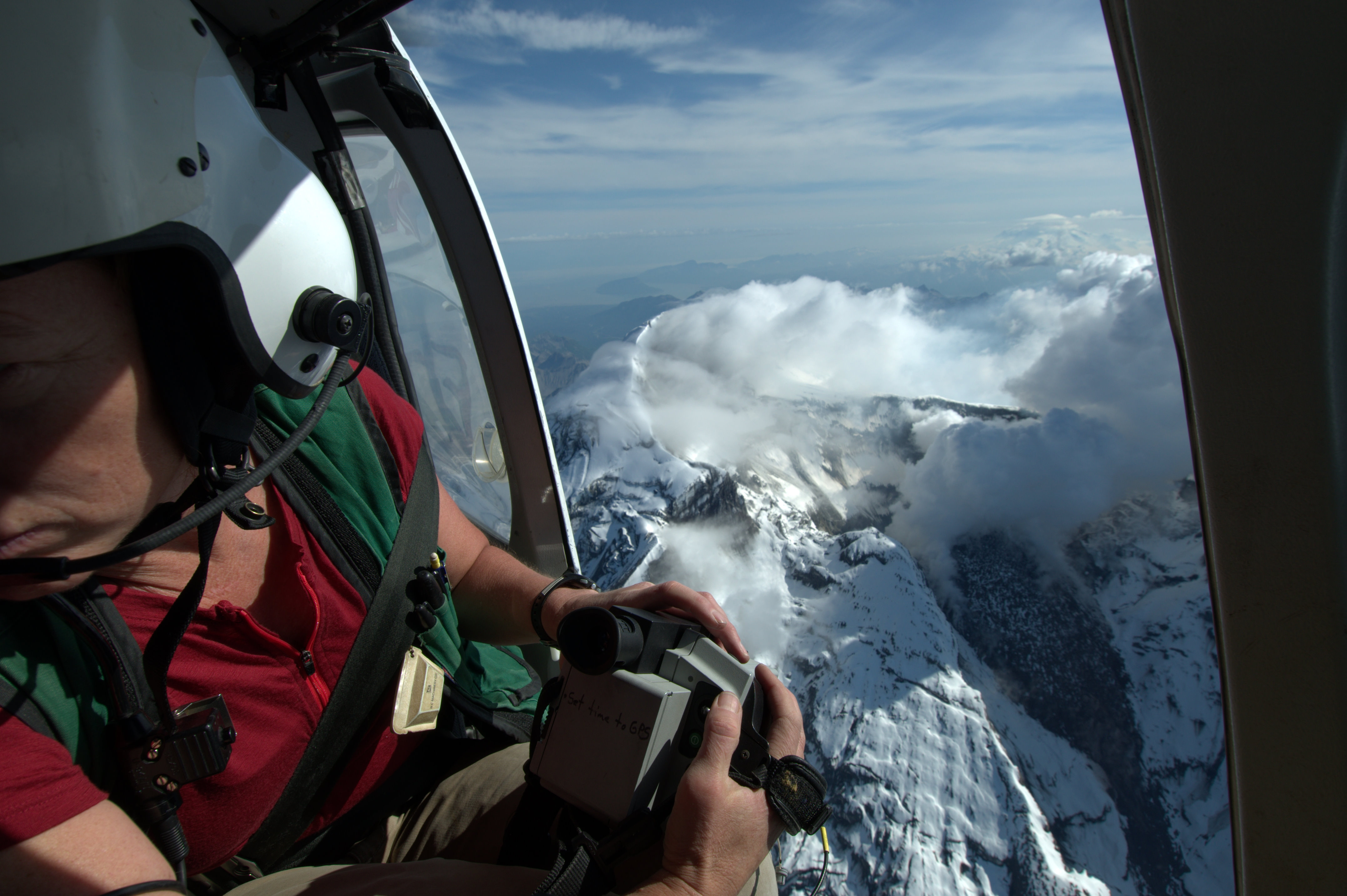 Kate Bull operates the FLIR IR camera.