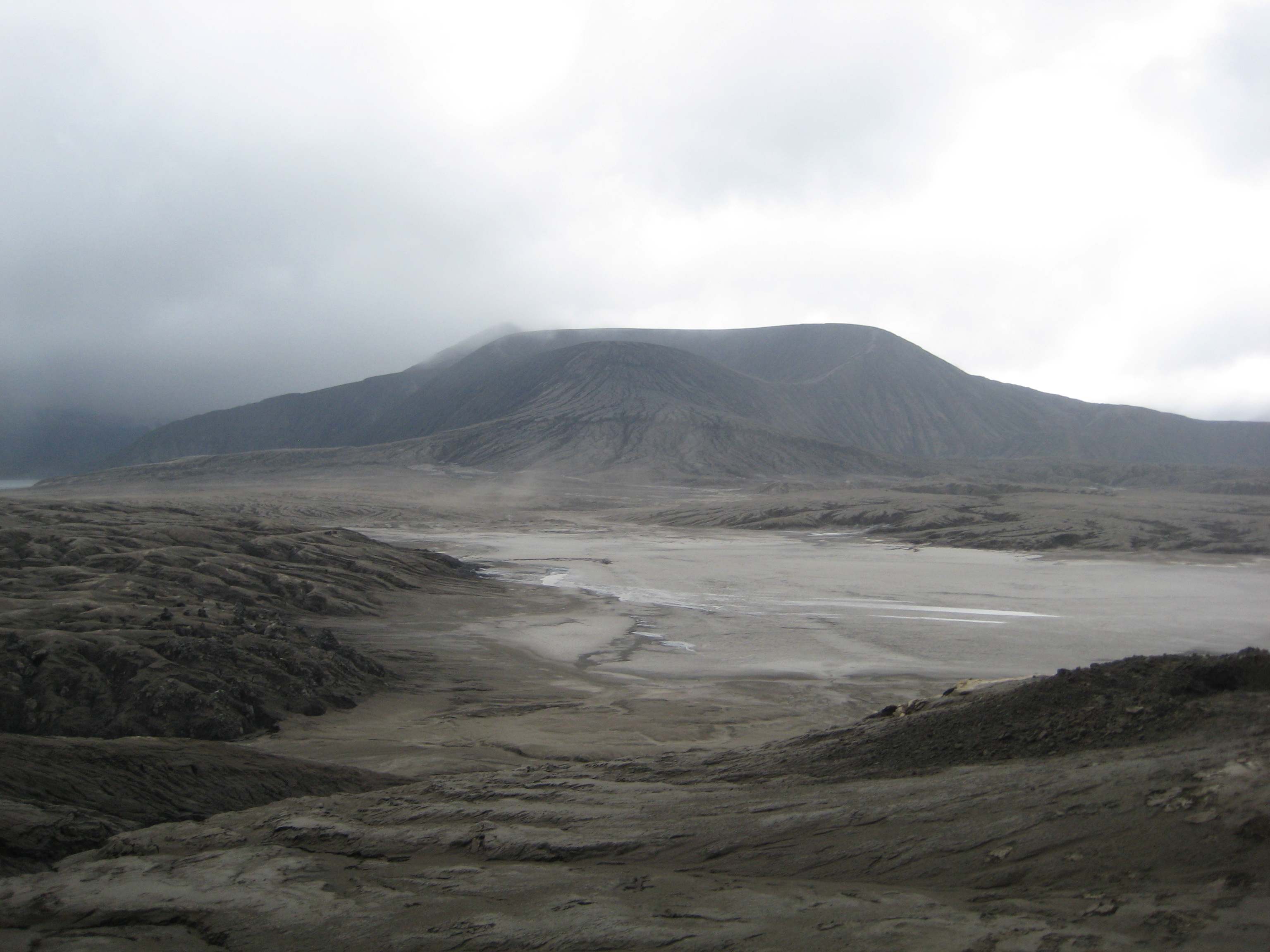 Okmok, 2010. The 2008 cone inside Okmok Caldera, viewed from the north.
