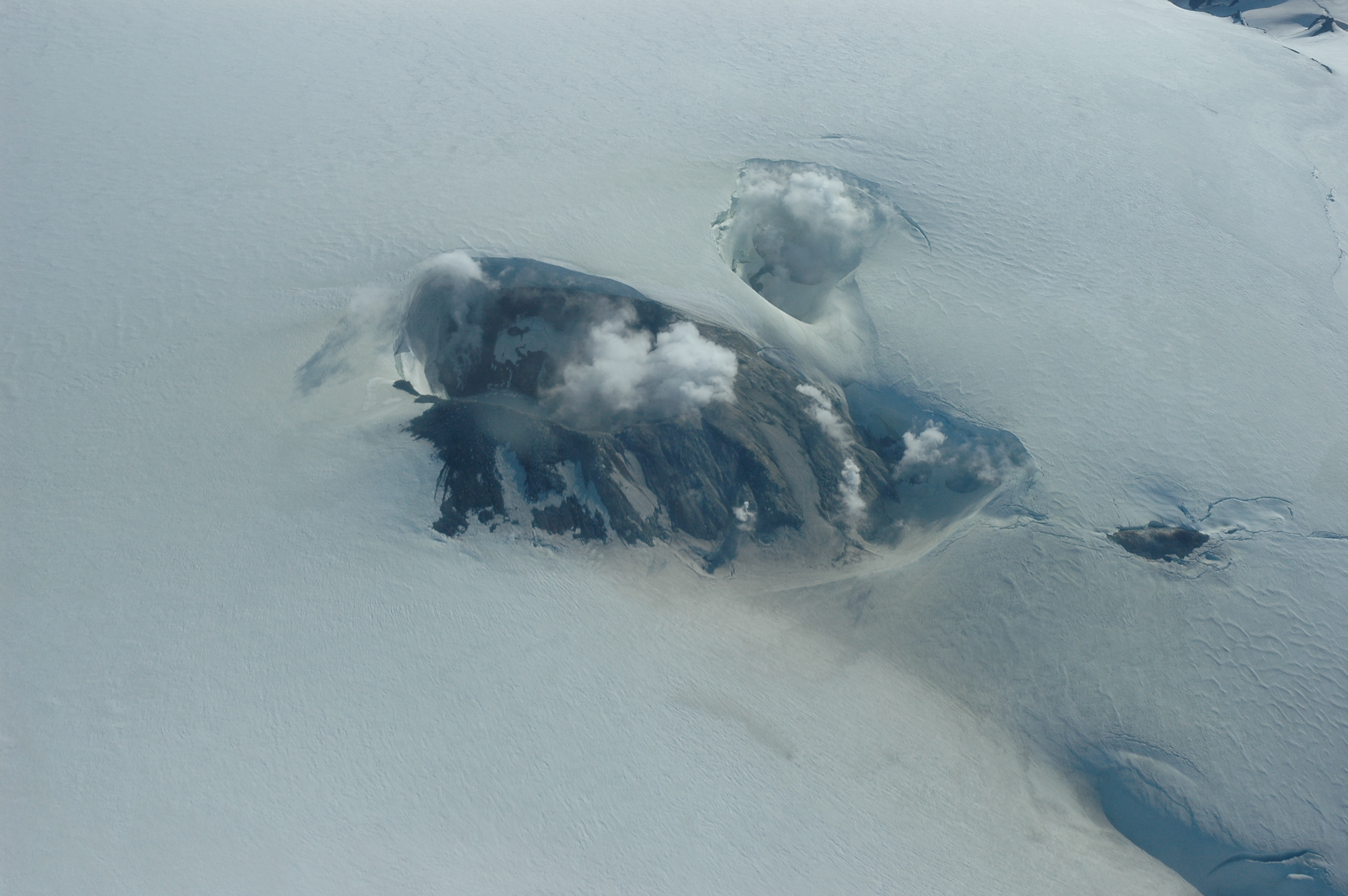 Aerial image of Makushin Volcano
