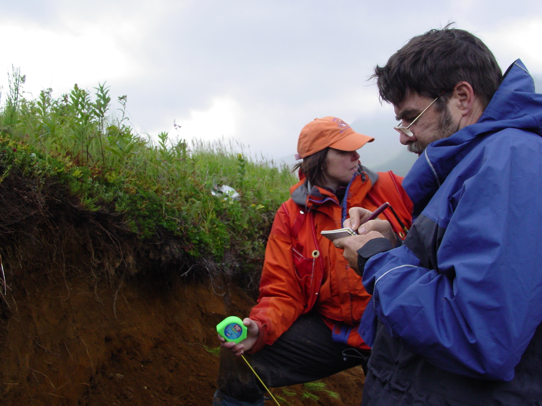 AVO/ADGGS geologist Janet Schaefer, and CVO/USGS geologist Willie Scott ...