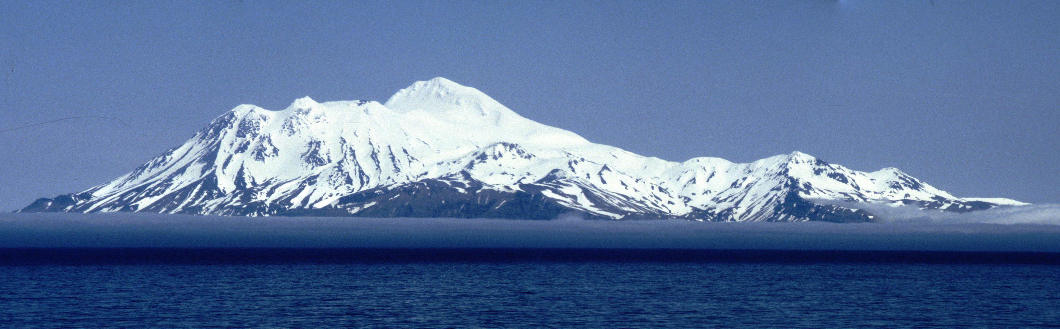 View of Great Sitkin looking east from northern Adak Island