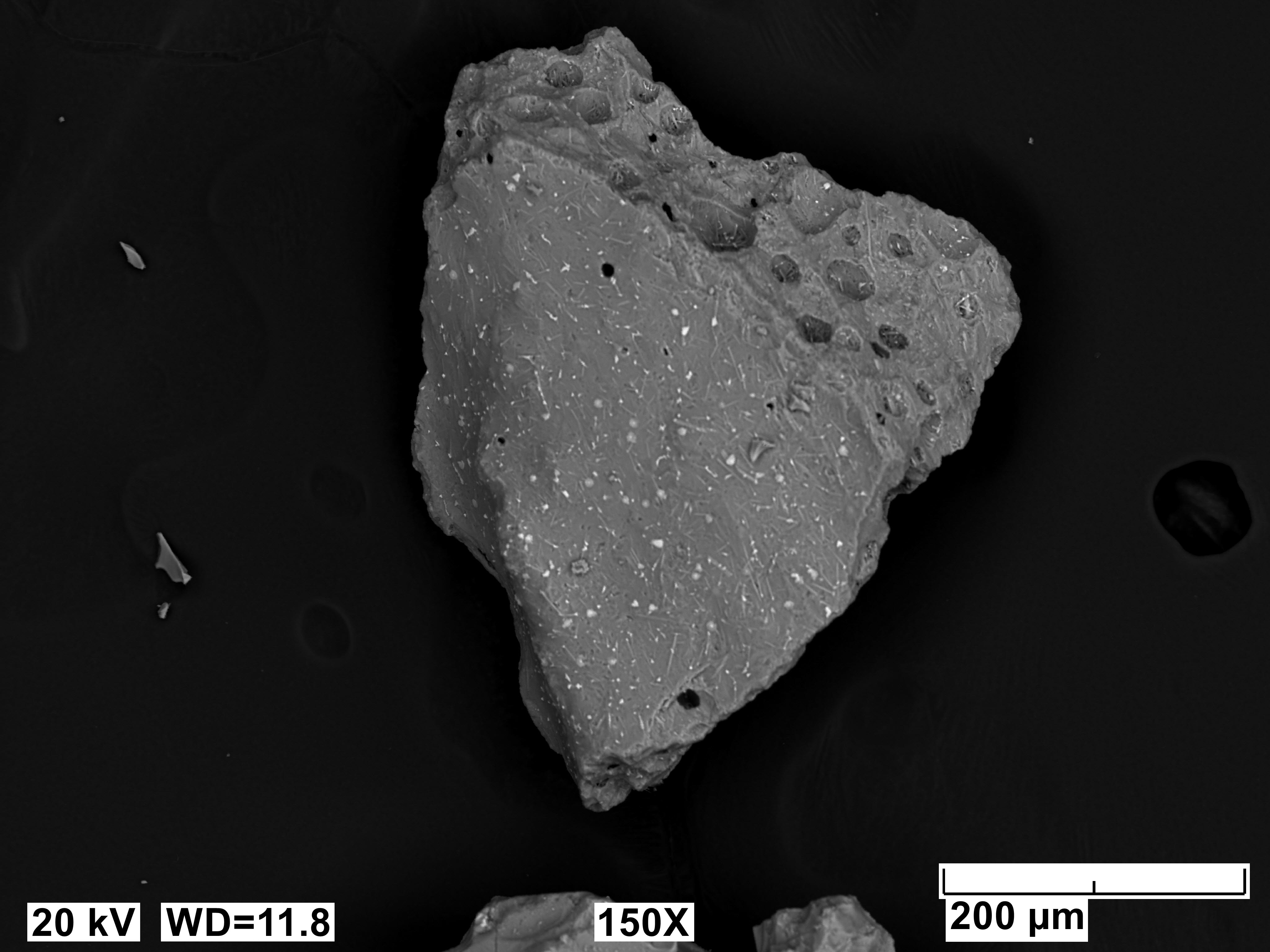 SEM image of ash particle from V2 pyroclastic-flow deposit at ...
