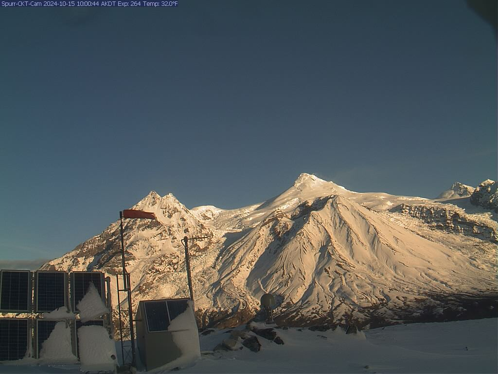 Mount Spurr on a cloudless sunny morning, as seen from AVO monitoring ...