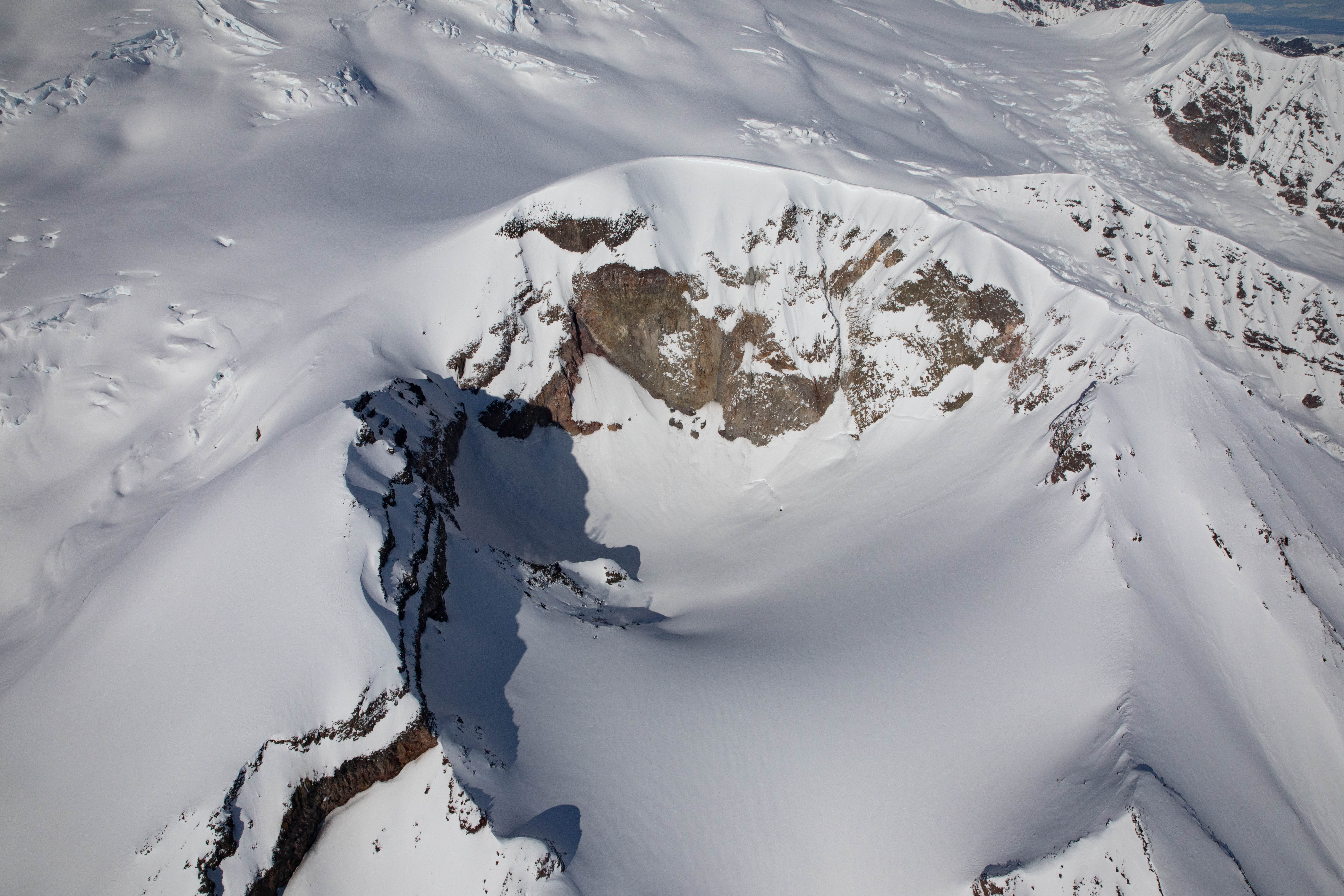 View into the interior of Crater Peak, taken during an overflight of ...