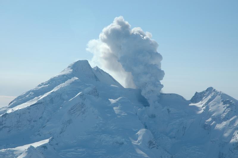 Photograph taken during observation / gas data collection flight to ...