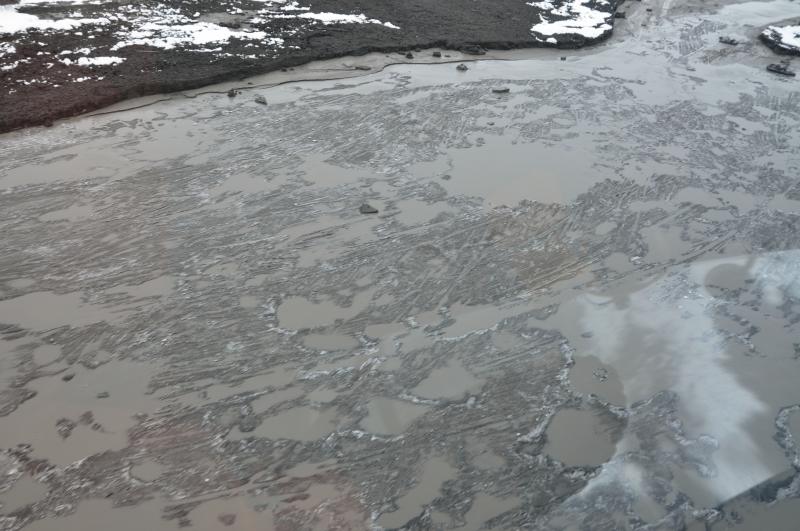 Channel scour in the upper Montana Bill drainage, presumably from ...