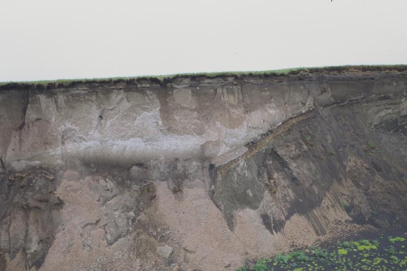 Aerial photo of outcrop at Aniakchak. Photo courtesy of Tina Neal, USGS.
