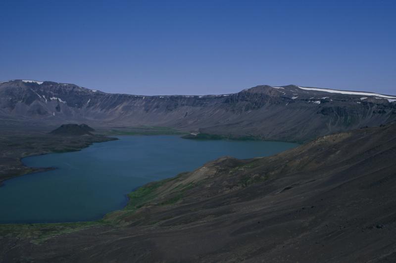 Aerial photo of Aniakchak, including Surprise Lake. Photo courtesy of ...