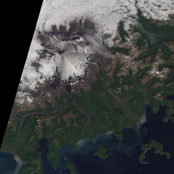 Landsat 8 image of Veniaminof Volcano, July 25, 2013. This image was ...