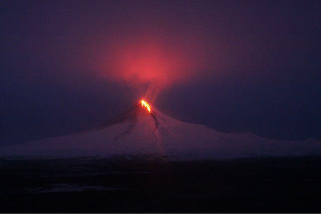 Image from late December 2019 of Shishaldin from a time-lapse camera ...