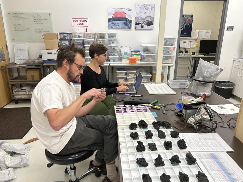 Kristi Wallace, Matt Loewen, Tim Orr, and Hannah Dietterich measure ...