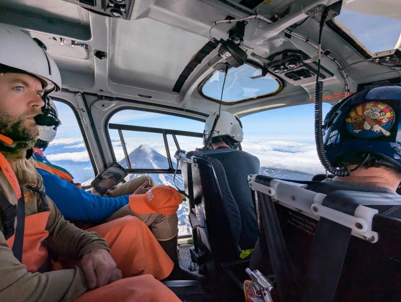 AVO personnel conducts overflight of Shishaldin Volcano on July 28, 2024