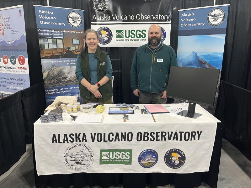 Alaska Volcano Observatory exhibit booth set up at Alaska Federation of ...