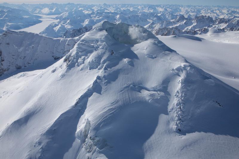 Spurr summit looking west, taken during an overflight of Spurr and ...