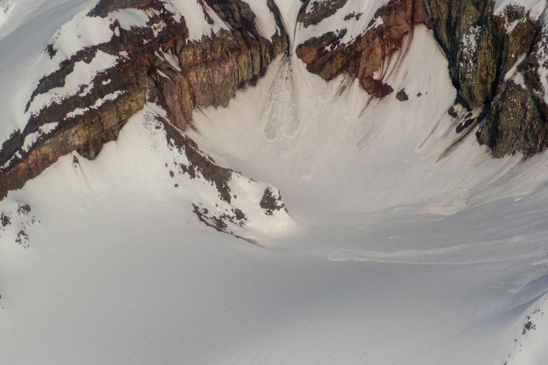 View into Crater Peak from the south on June 11, 2025. Image is focused ...